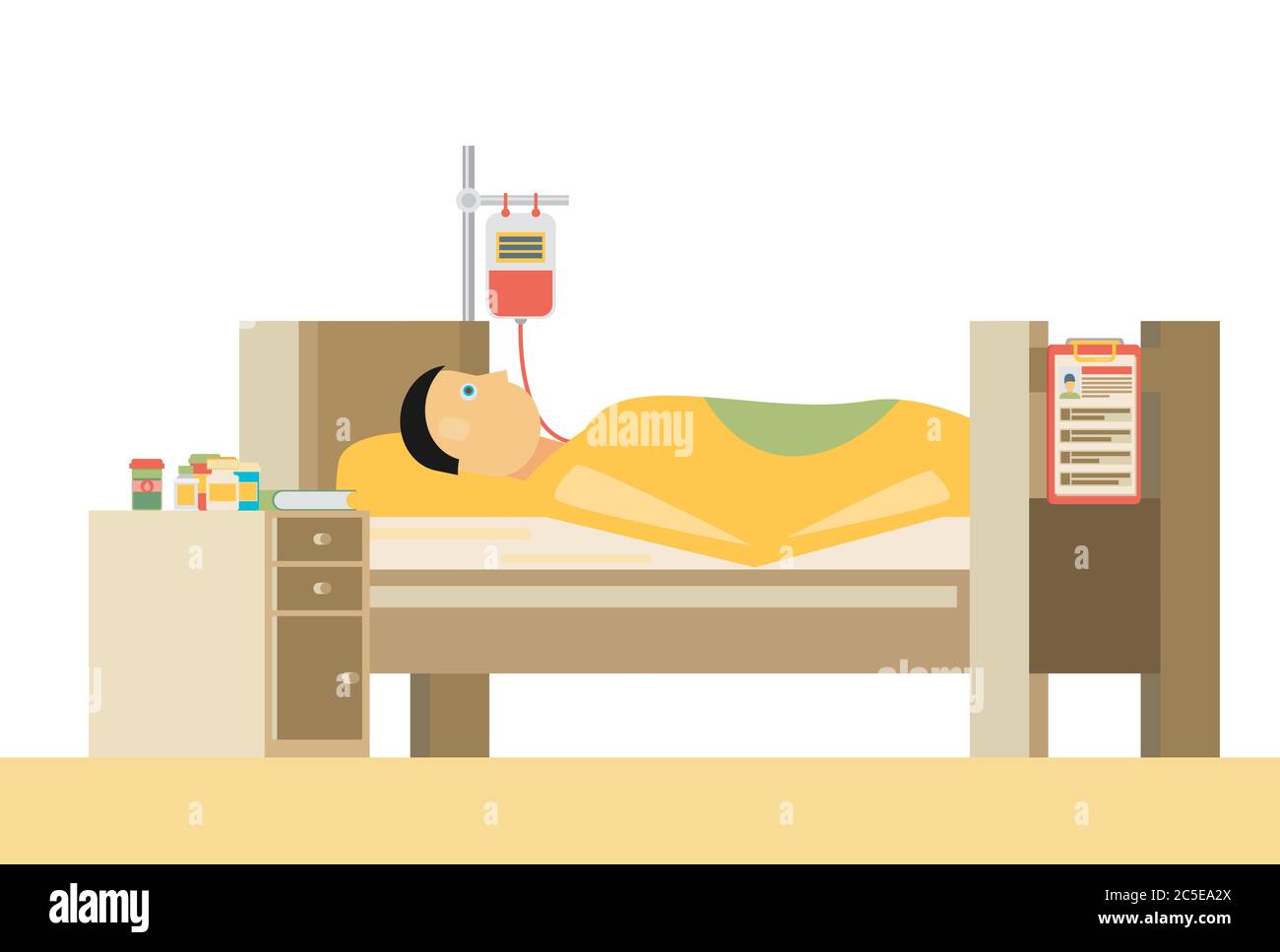 Old sick man in hospital Stock Vector Images - Alamy