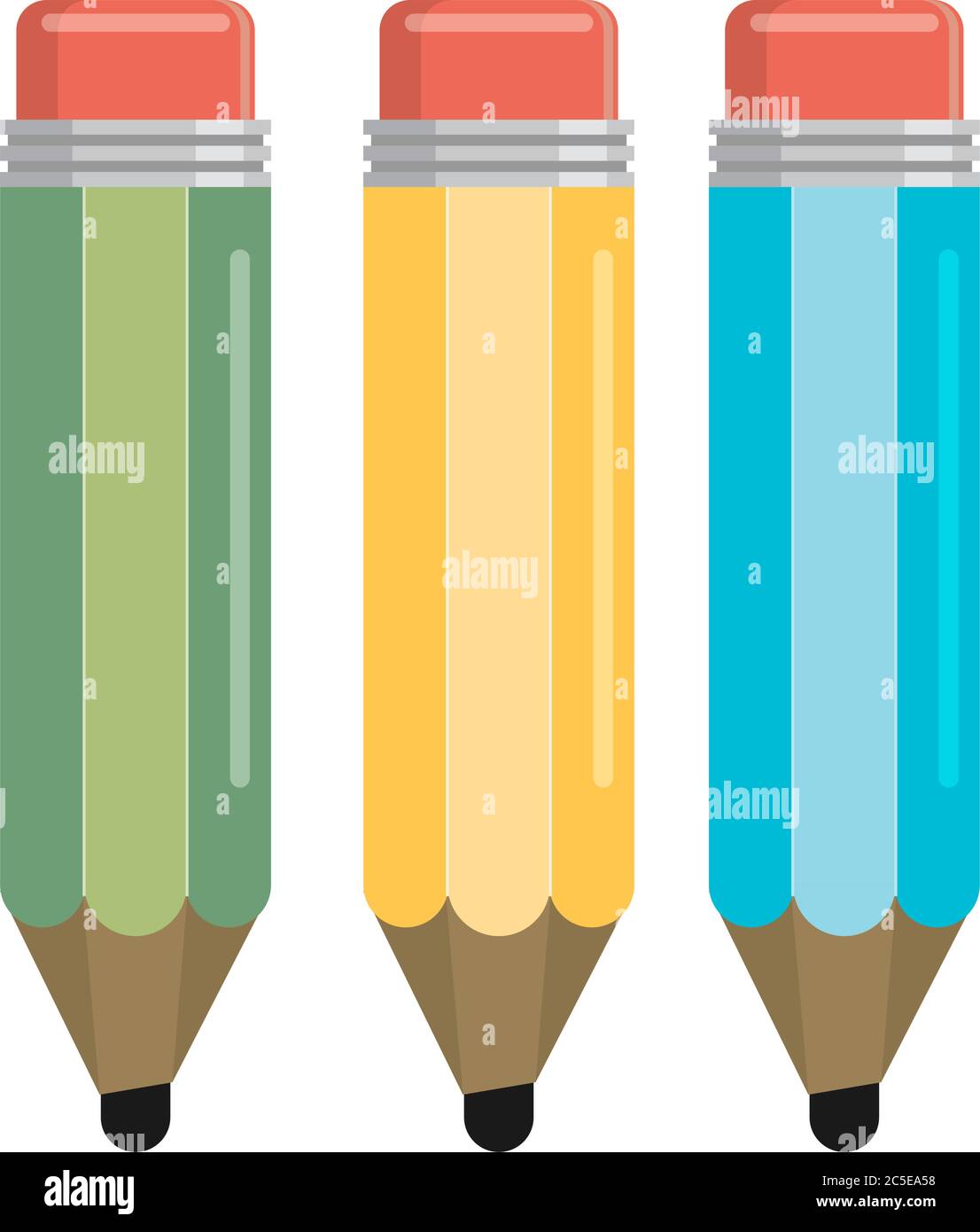 Three color pencil in a flat style Stock Vector Image & Art - Alamy