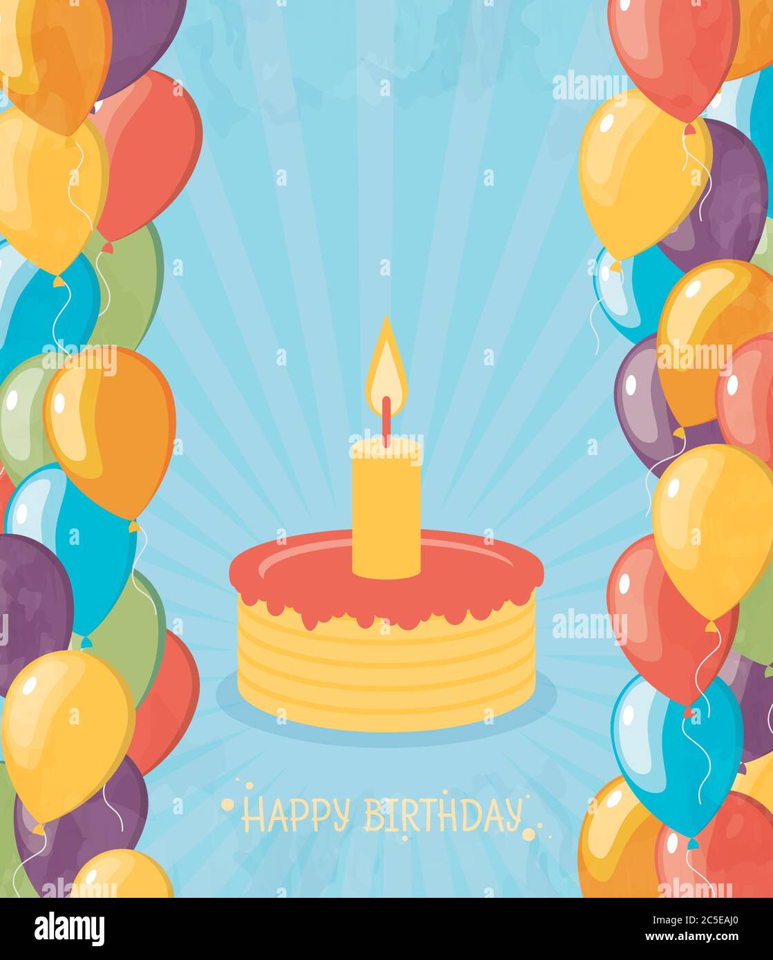 Colorful birthday background in flat design style Stock Vector Image ...