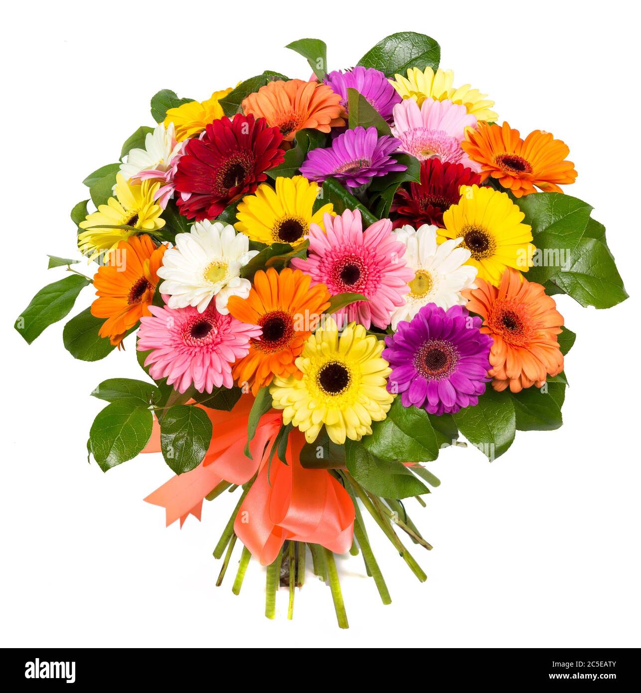 Bouquet of colorful gerberas isolated on white background Stock Photo ...