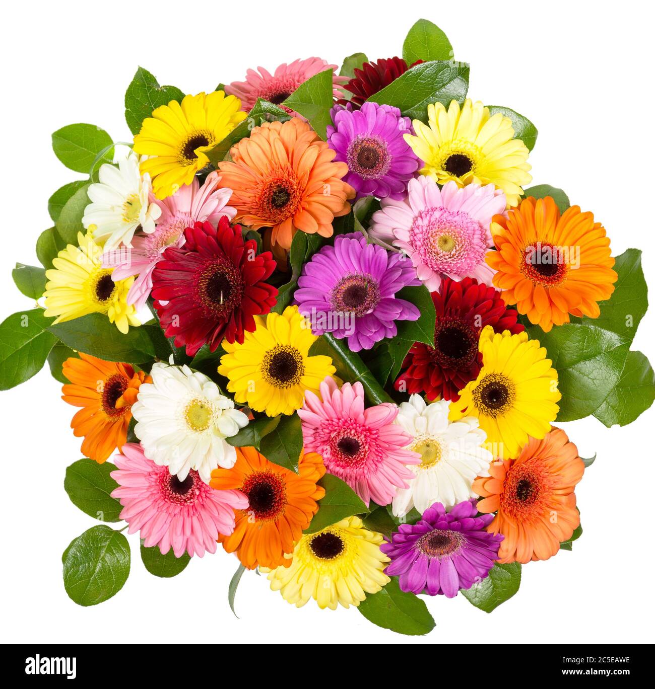 Bouquet of gerberas isolated on white background Stock Photo - Alamy