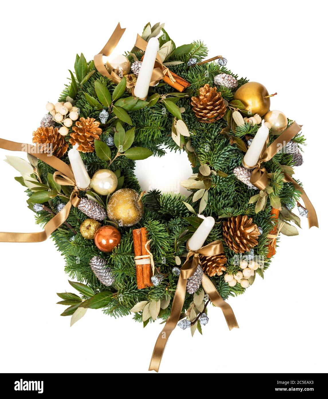 Beautiful christmas wreath fir Cut Out Stock Images & Pictures - Alamy