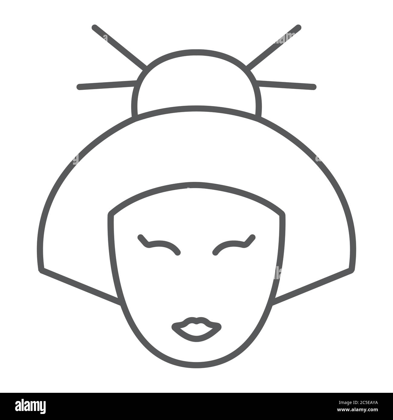 Geisha Girl Line Art