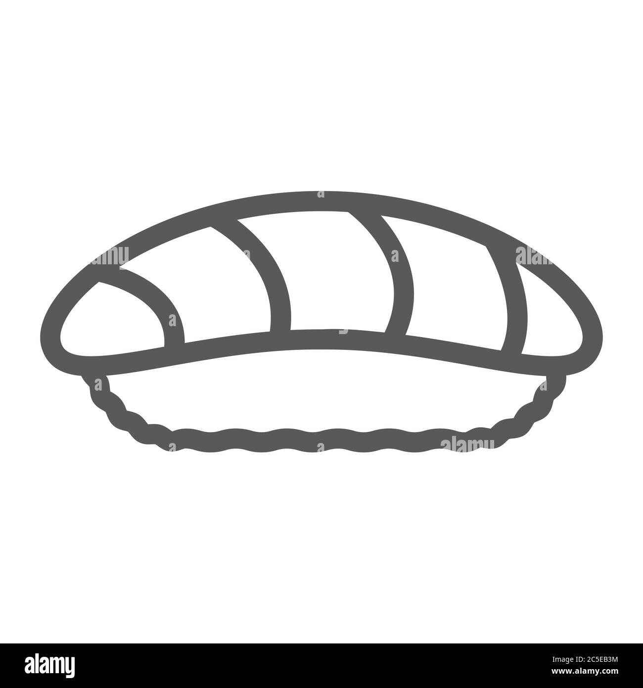 Sushi line icon, asian and food, seafood sign, vector graphics, a ...