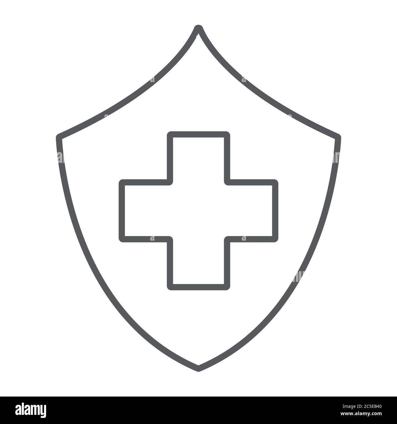 Health insurance thin line icon, safety and care, healthcare sign ...