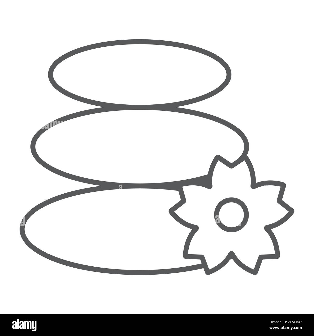 Japanese stones thin line icon, asian and balance, hot stones sign ...