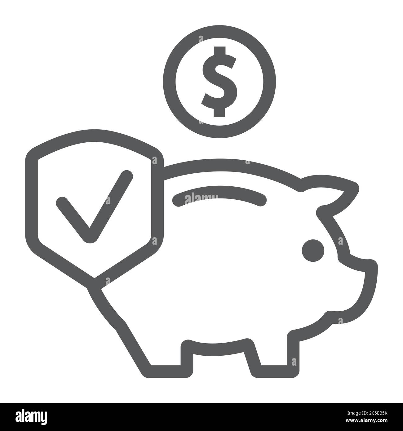 Deposit insurance line icon, safety and finance, money protection sign ...