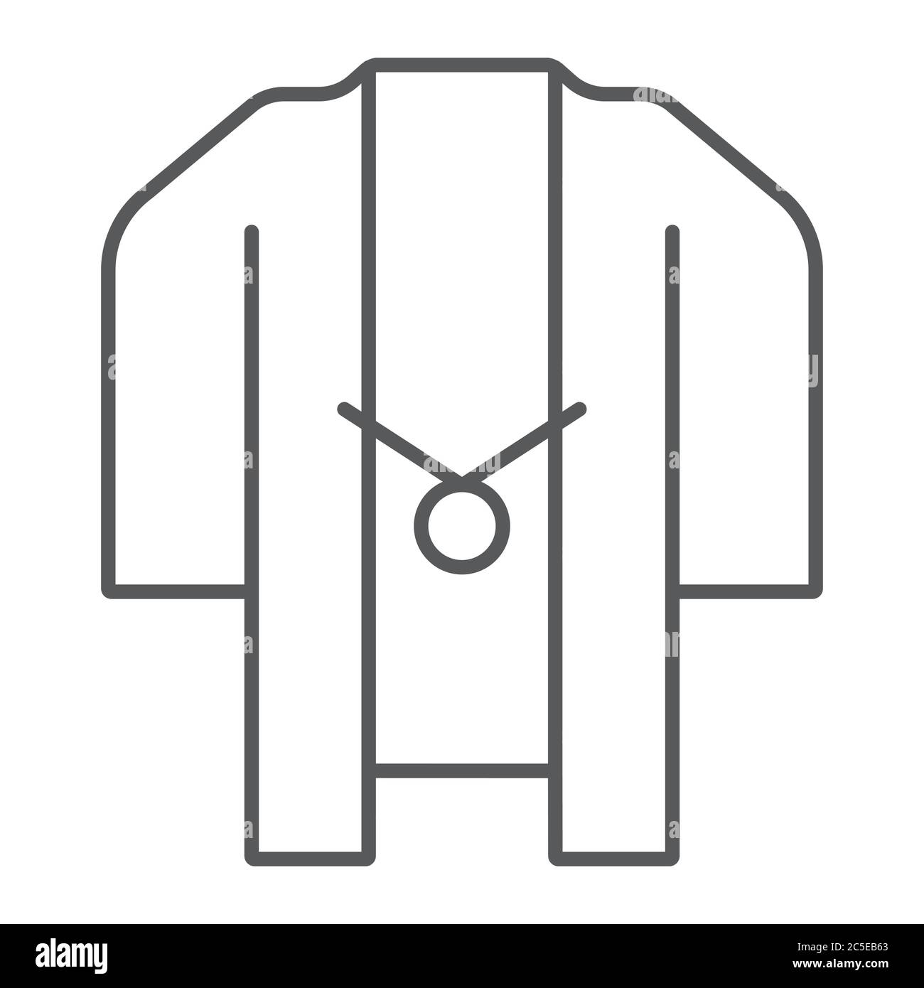 Haori thin line icon, asian and clothes, japan kimono sign, vector ...