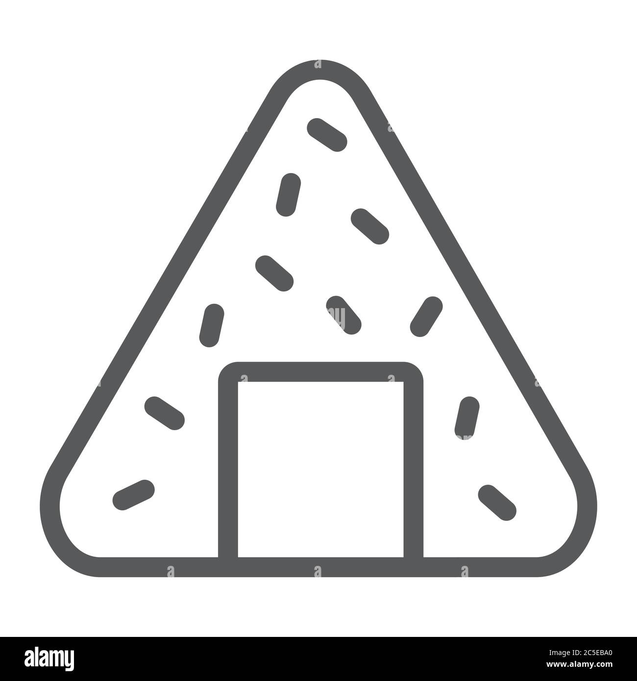 Onigiri line icon, asian and food, japanese meal sign, vector graphics ...