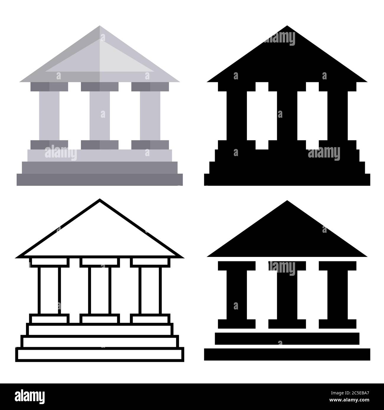 Museum building icon on white background. Institution collecting ...