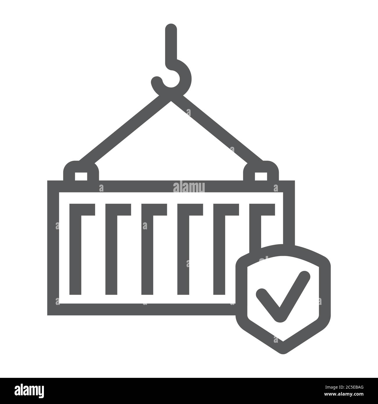 Cargo insurance line icon, delivery and protection, shipping safety ...