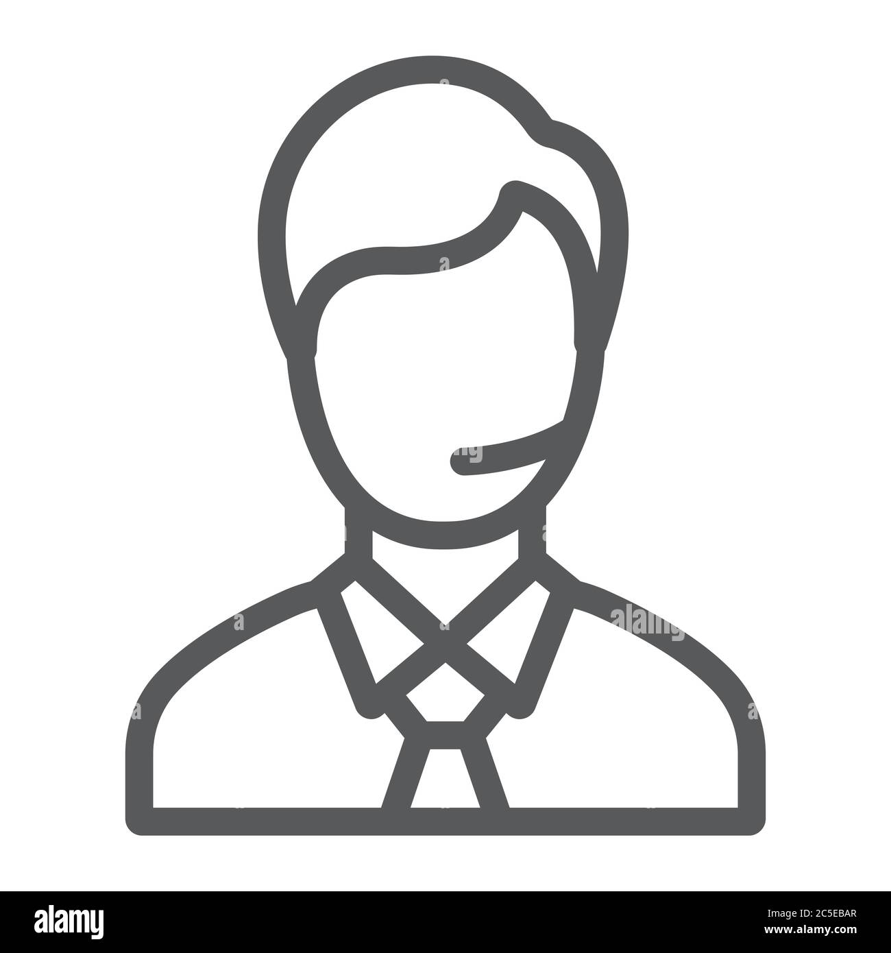 Support man line icon, call and communication, consultation sign ...