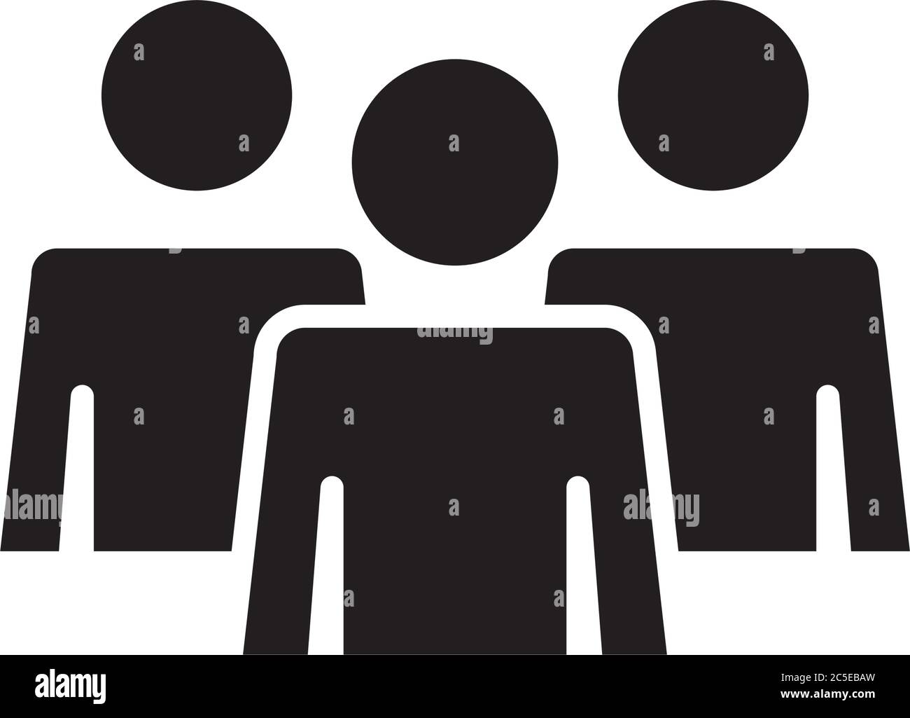 pictogram three men icon over white background, silhouette style ...