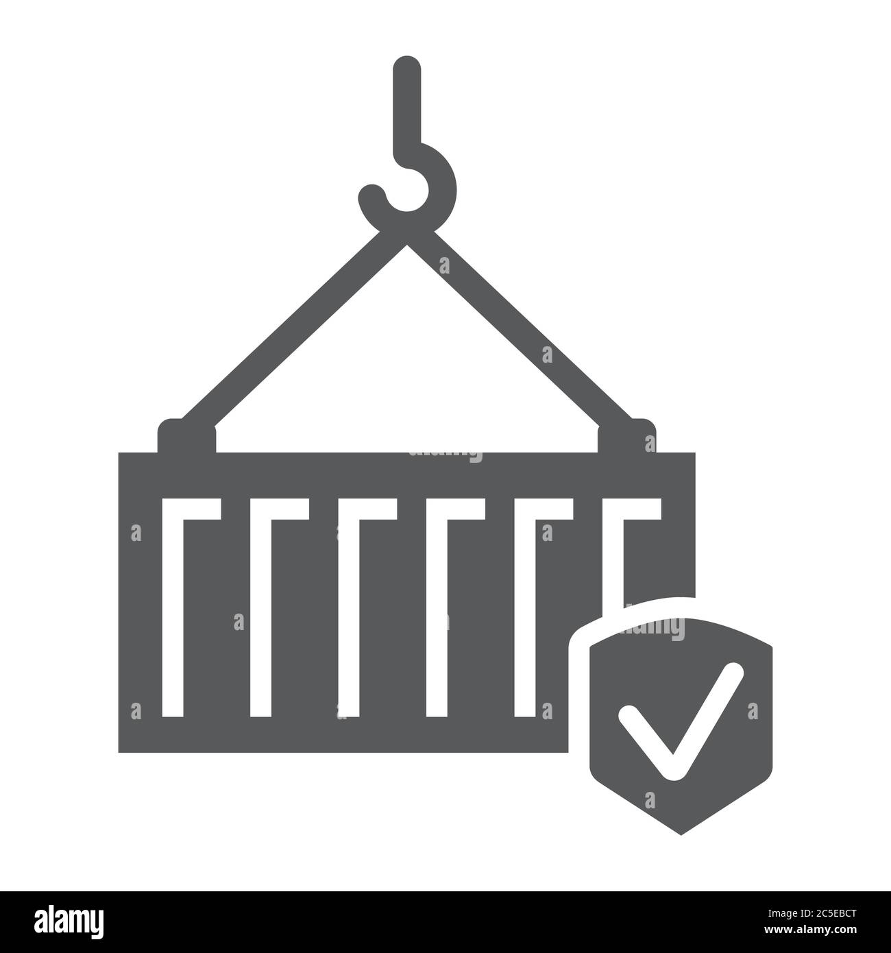 Cargo insurance glyph icon, delivery and protection, shipping safety ...