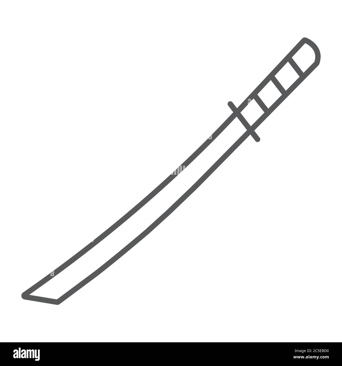 Katana thin line icon, asian and weapon, japanese sword sign, vector ...