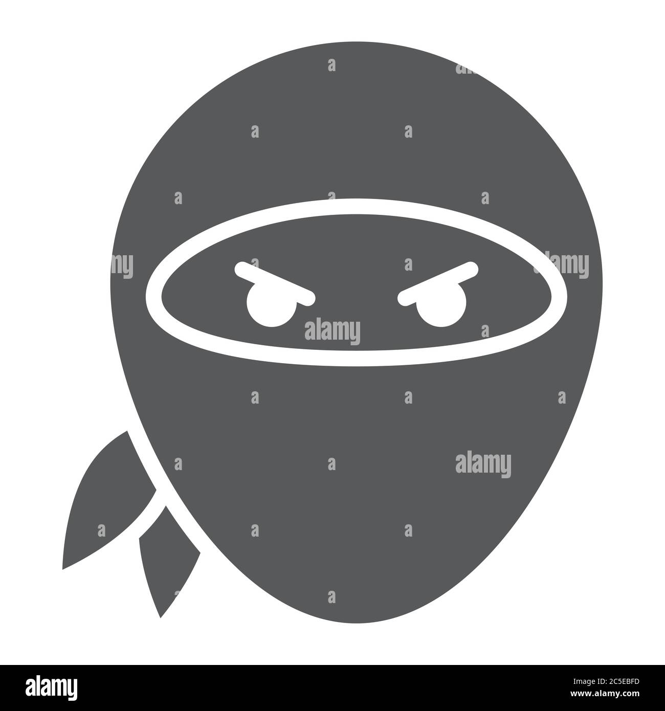 Ninja glyph icon, asian and character, samurai sign, vector graphics, a ...