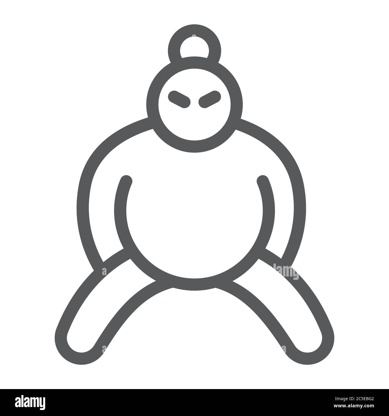 Sumo line icon, asian and character, japanese wrestler sign, vector ...
