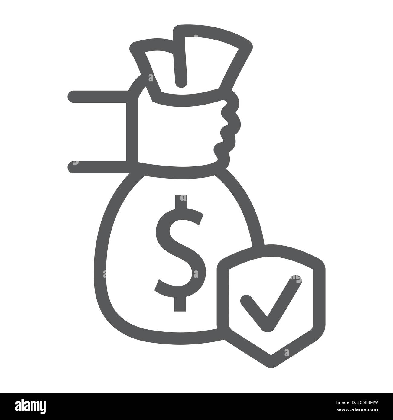 Investment insurance line icon, protection and money, finance safety ...