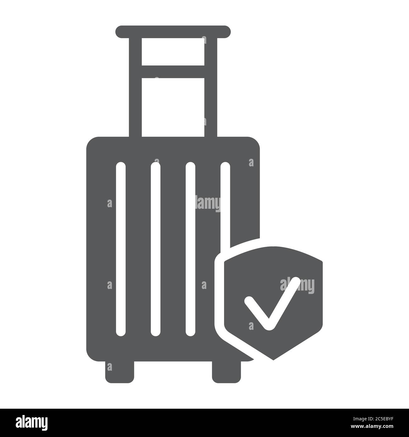 Baggage insurance glyph icon, protection and luggage, travel safety ...