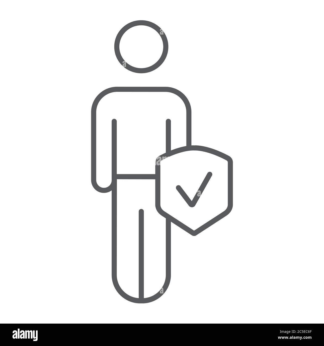 Life insurance thin line icon, protection and life, health safety sign ...