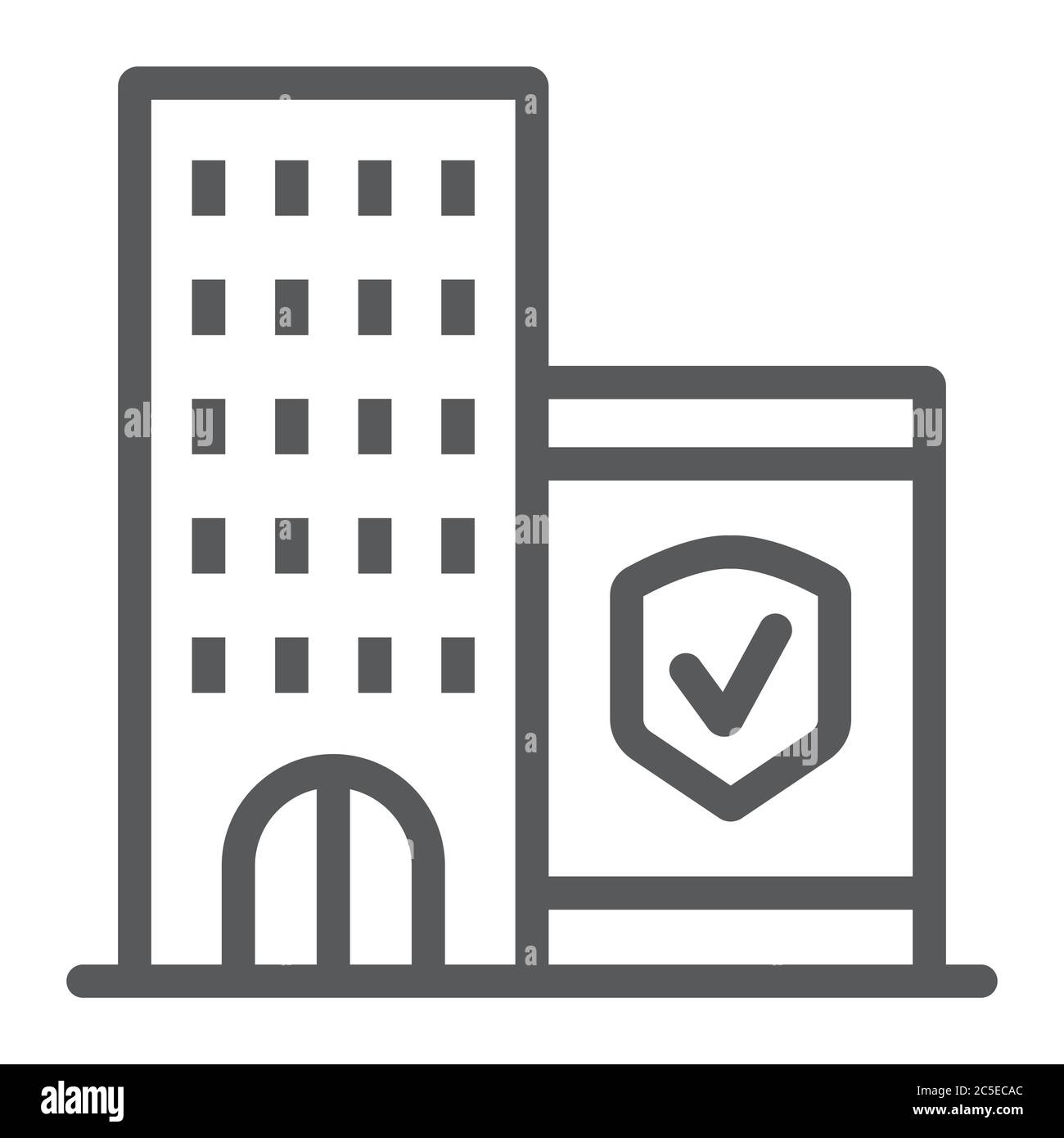 Company insurance line icon, protection and building, business safety ...