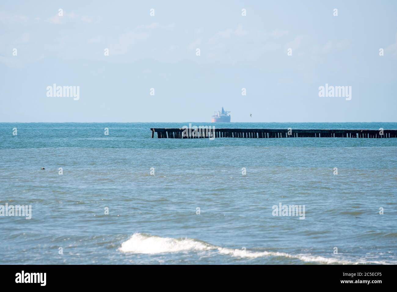 Landscape of sea with beton Breakwater. Black Sea, Poti Stock Photo - Alamy