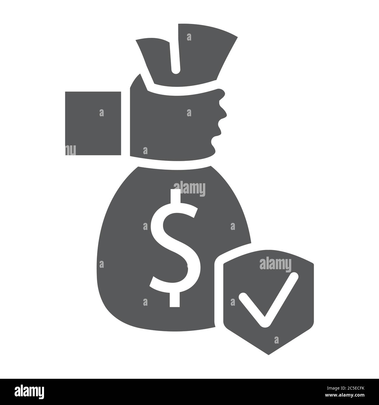 Investment insurance glyph icon, protection and money, finance safety ...