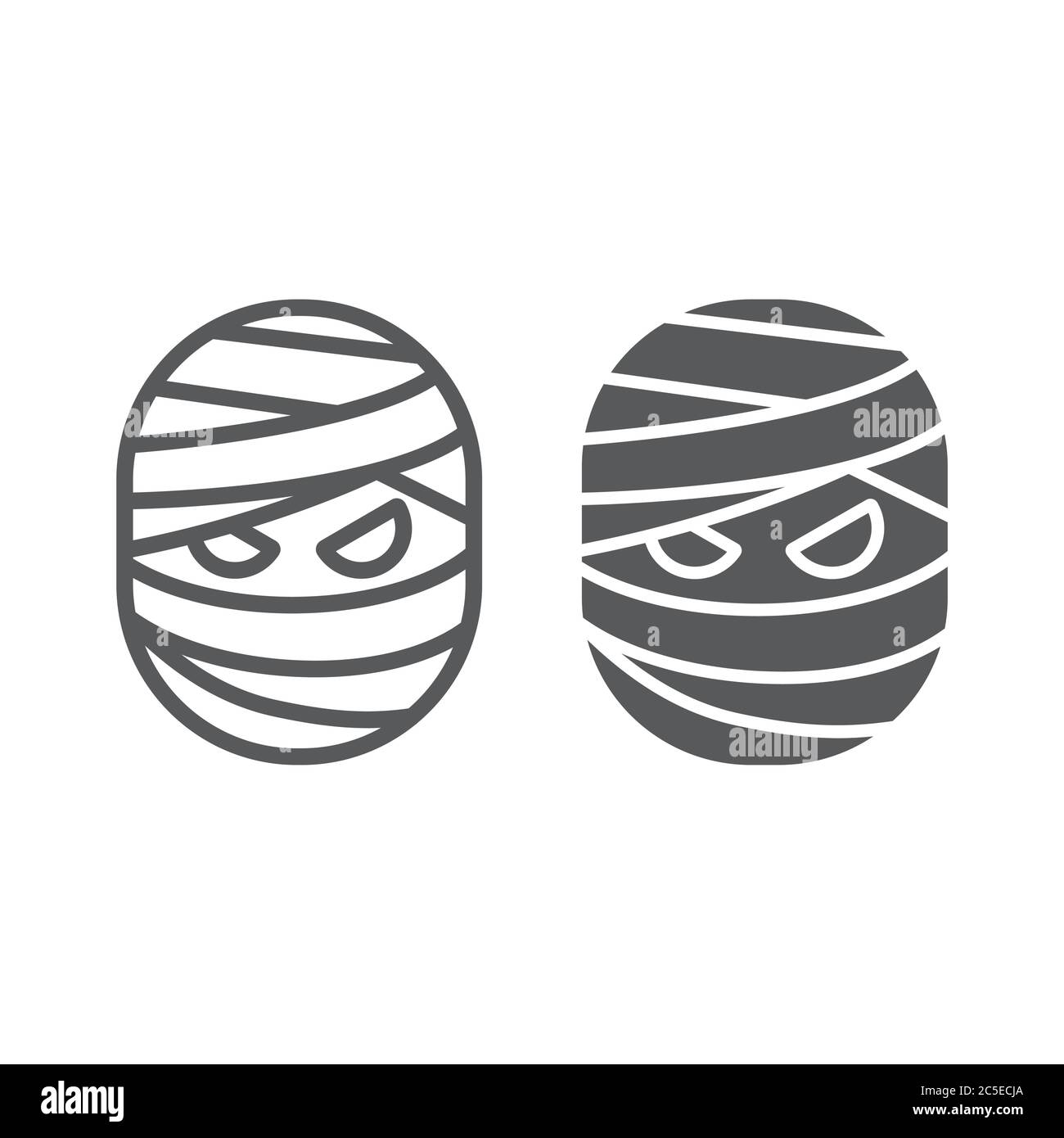 Mummy line and glyph icon, halloween and creepy, monster sign, vector ...