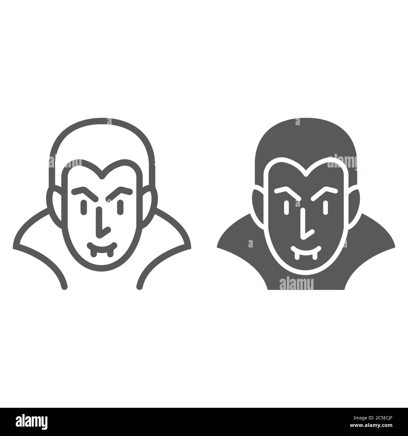Dracula line and glyph icon, halloween and evil, vampire sign, vector ...