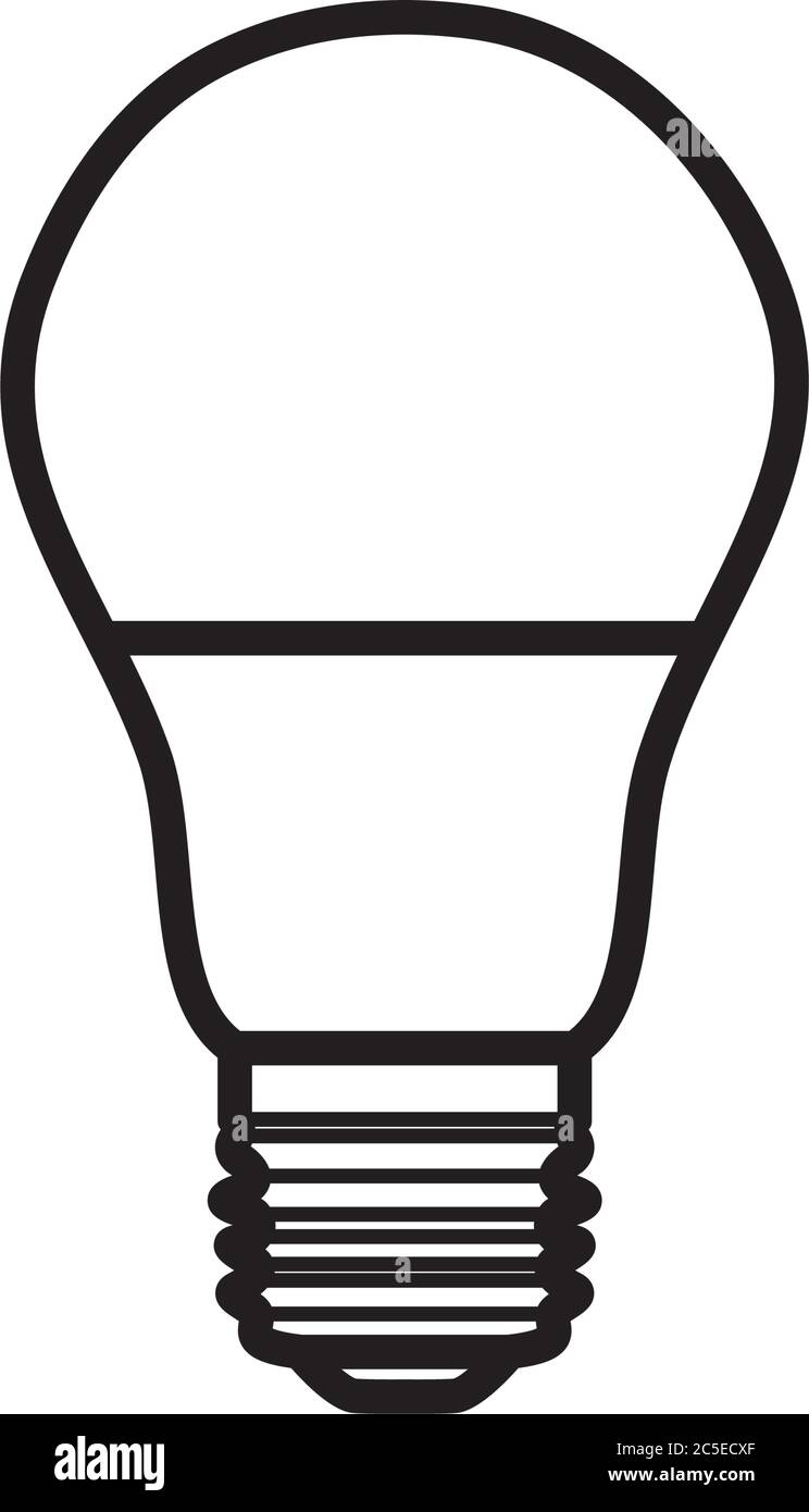 led bulb light icon over white background, line style, vector illustration Stock Vector Image ...