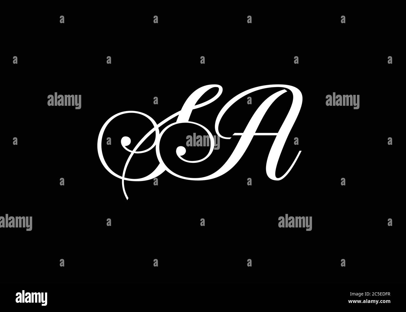 Initial Monogram Letter S A Logo Design Vector Template. S A Letter ...