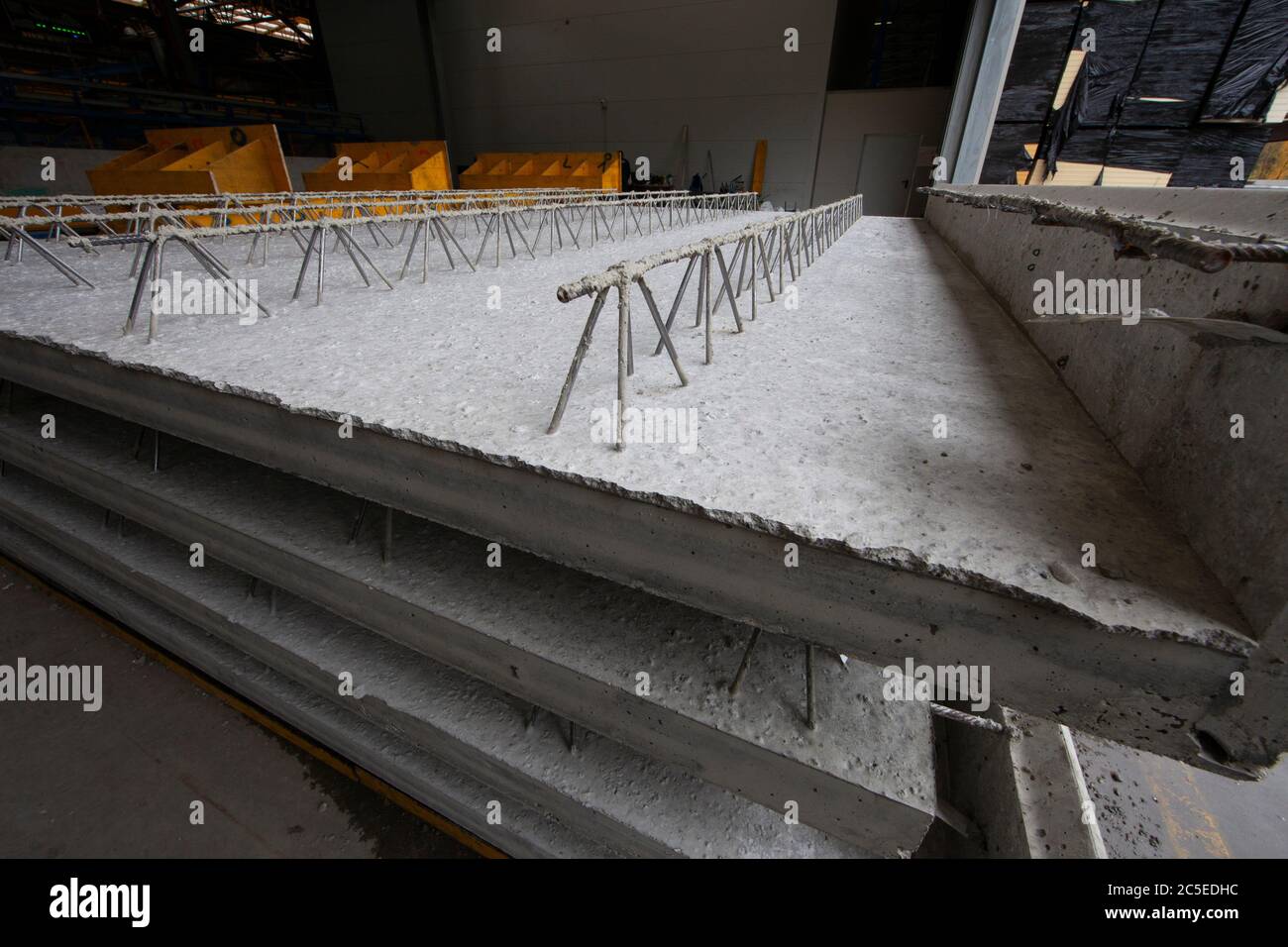 Precast Concrete Girder slabs in production Stock Photo - Alamy