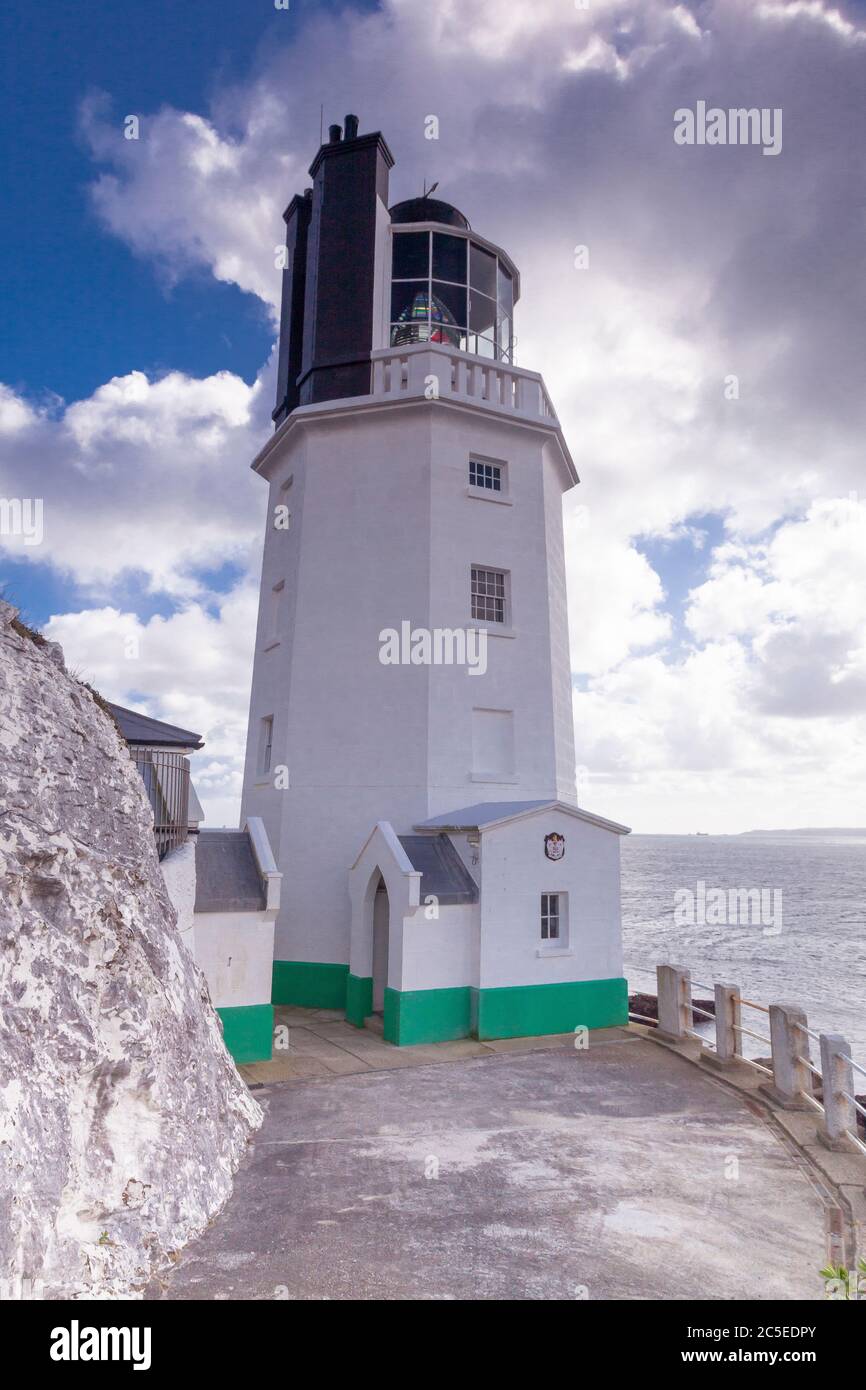 St. Anthony's Head Lighthouse, Roseland Peninsula, Cornwall, South West ...