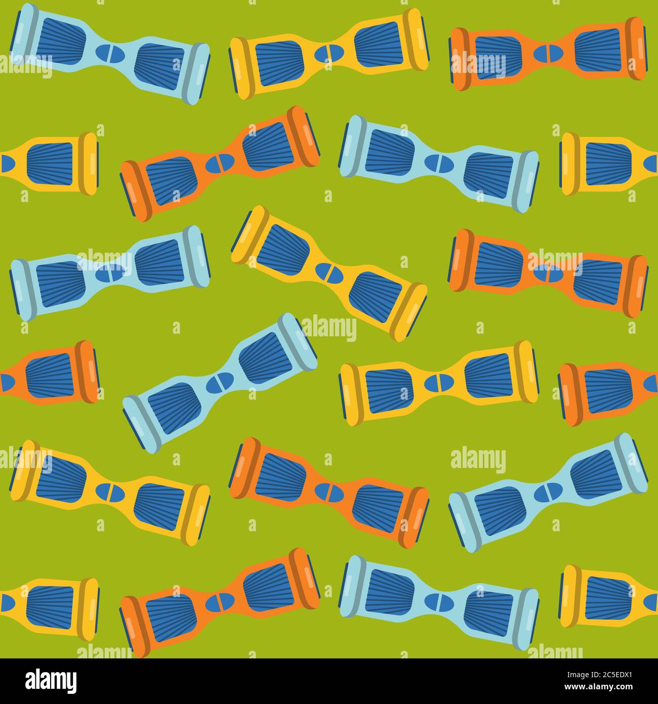 Flat style seamless pattern with gyroscope symbols. Modern hoverboard ...