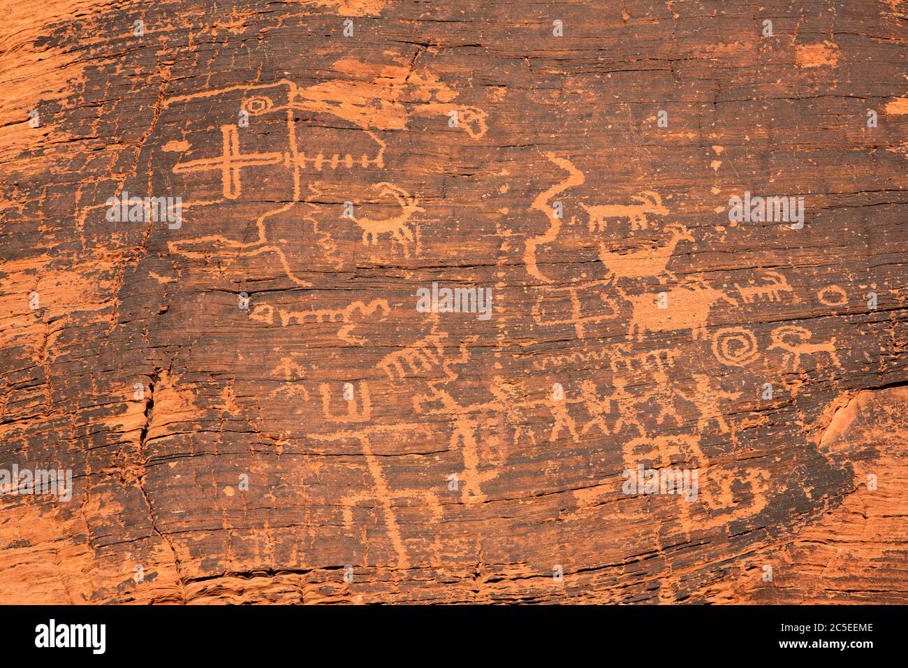 Ancient Petroglyphs in the Valley of Fire, Nevada, USA Stock Photo - Alamy