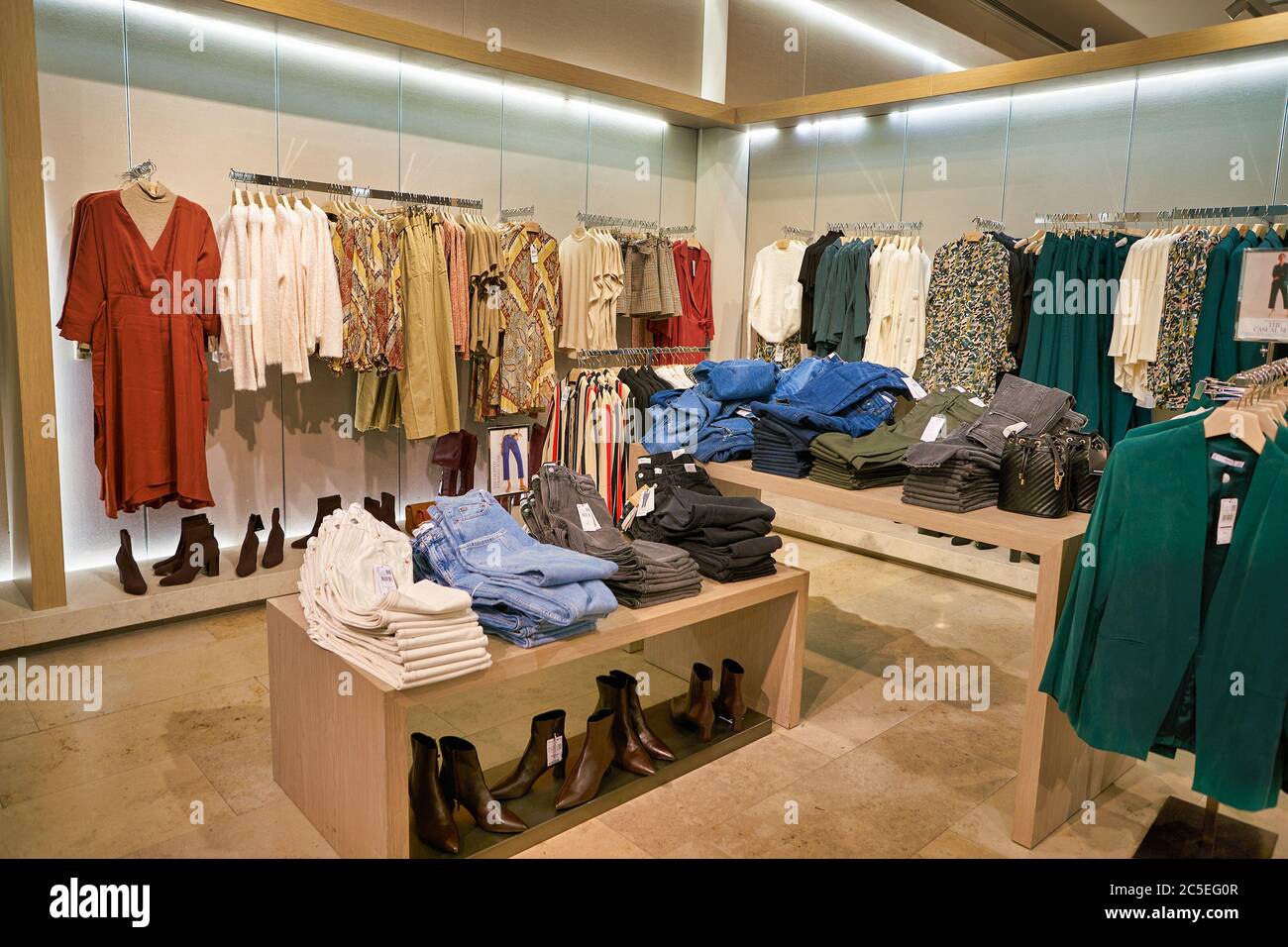 BERLIN, GERMANY - CIRCA SEPTEMBER, 2019: interior shot of Mango store ...