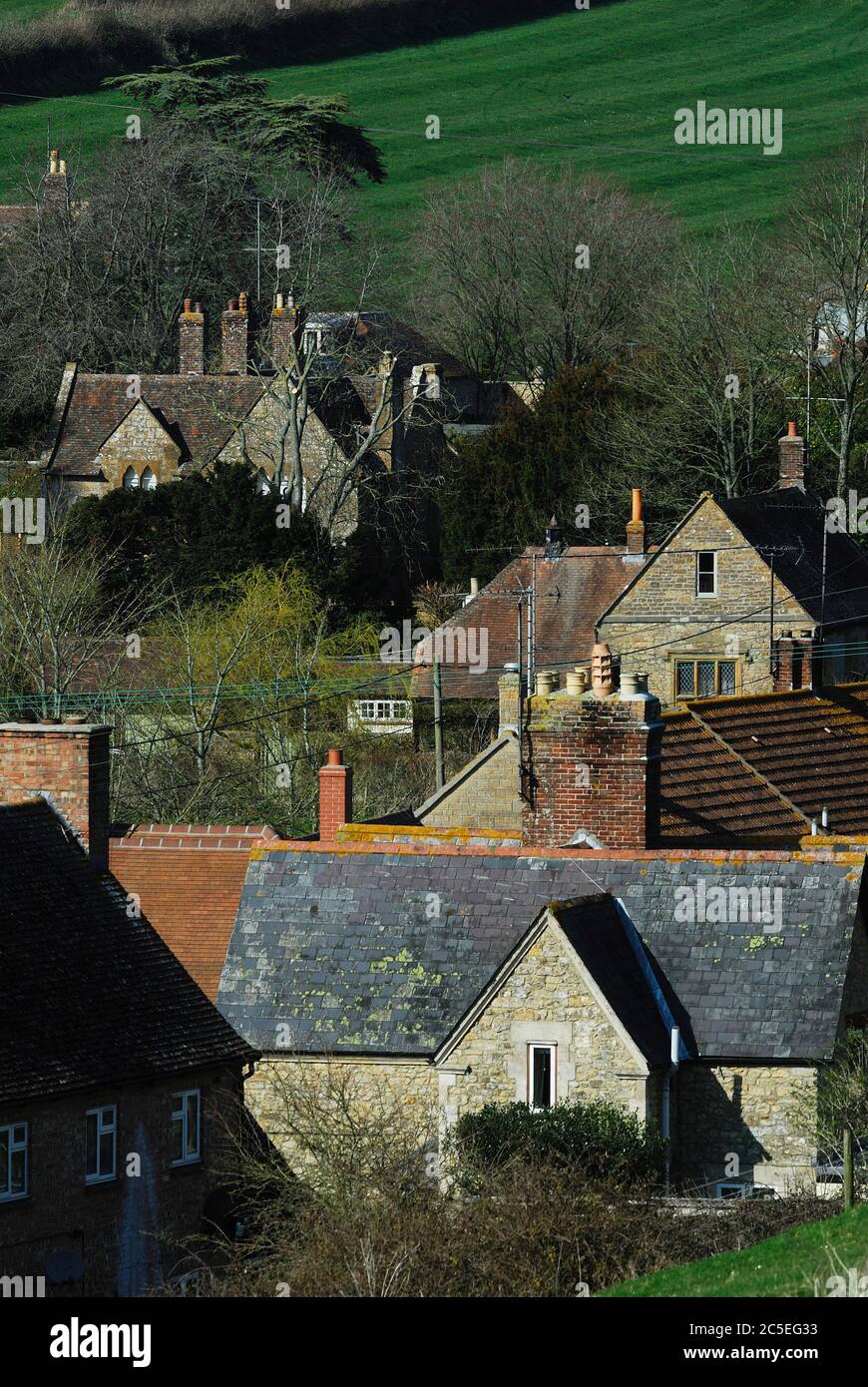 Portrait of Oborne village, near Sherborne, Dorset, UK Stock Photo - Alamy