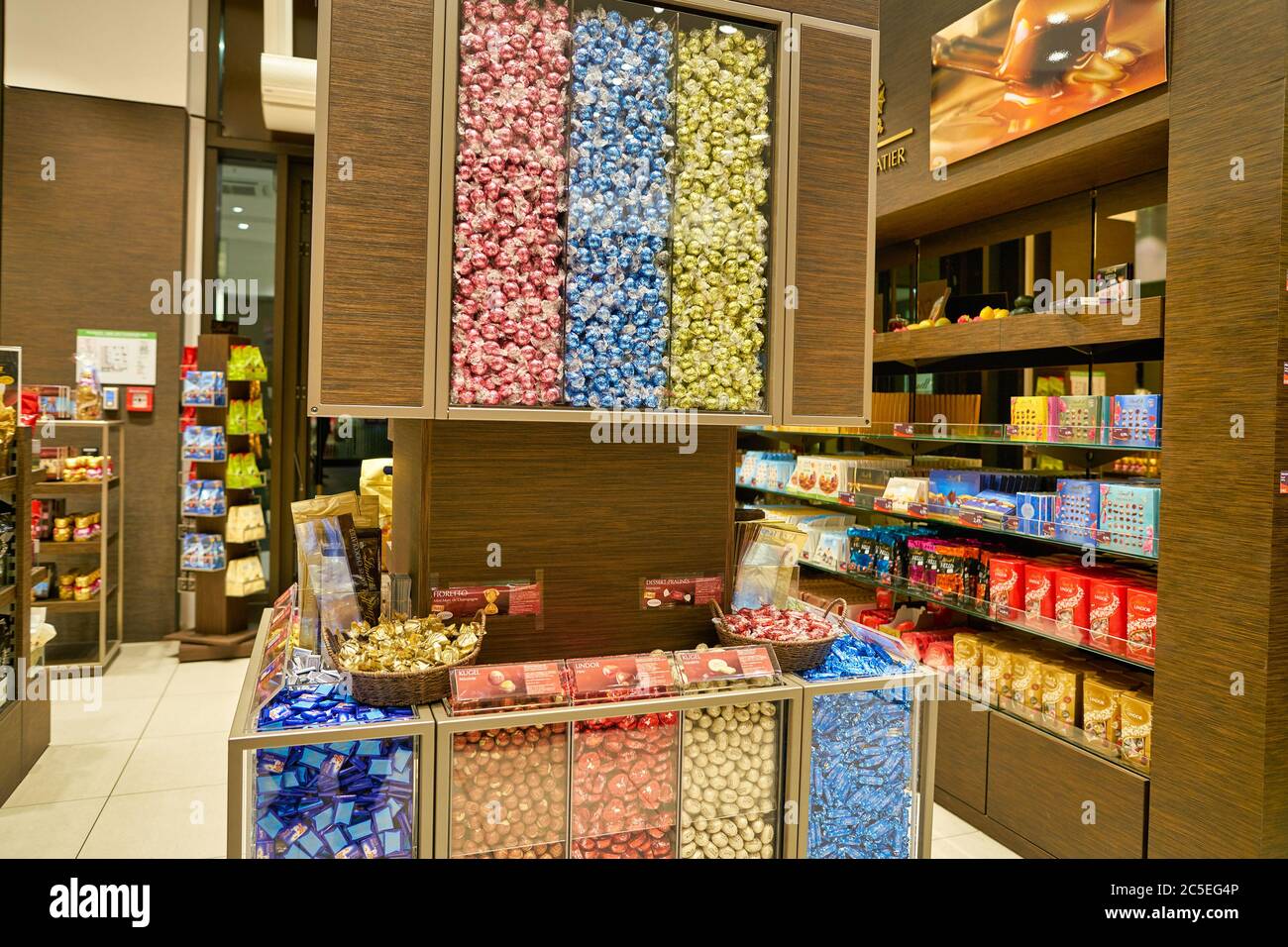 BERLIN, GERMANY - CIRCA SEPTEMBER, 2019: interior shot at Lindt store ...