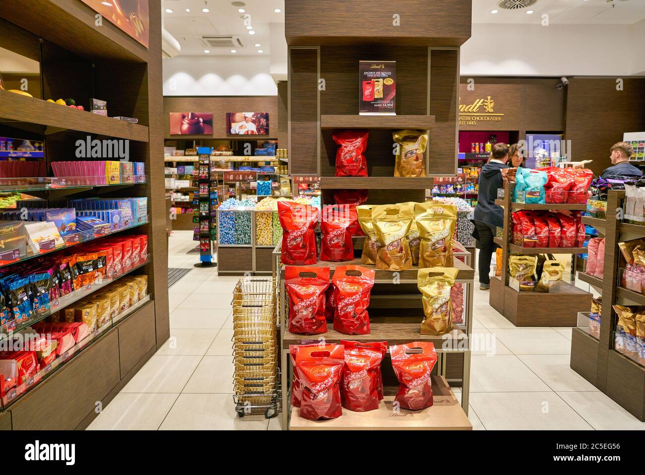 BERLIN, GERMANY - CIRCA SEPTEMBER, 2019: interior shot at Lindt store ...