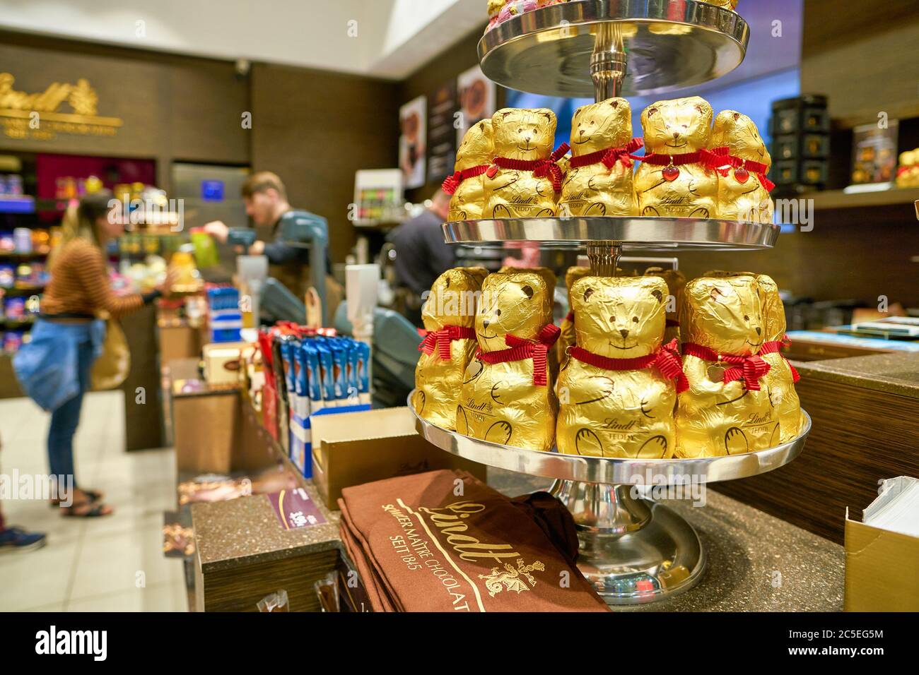 BERLIN, GERMANY - CIRCA SEPTEMBER, 2019: interior shot at Lindt store ...
