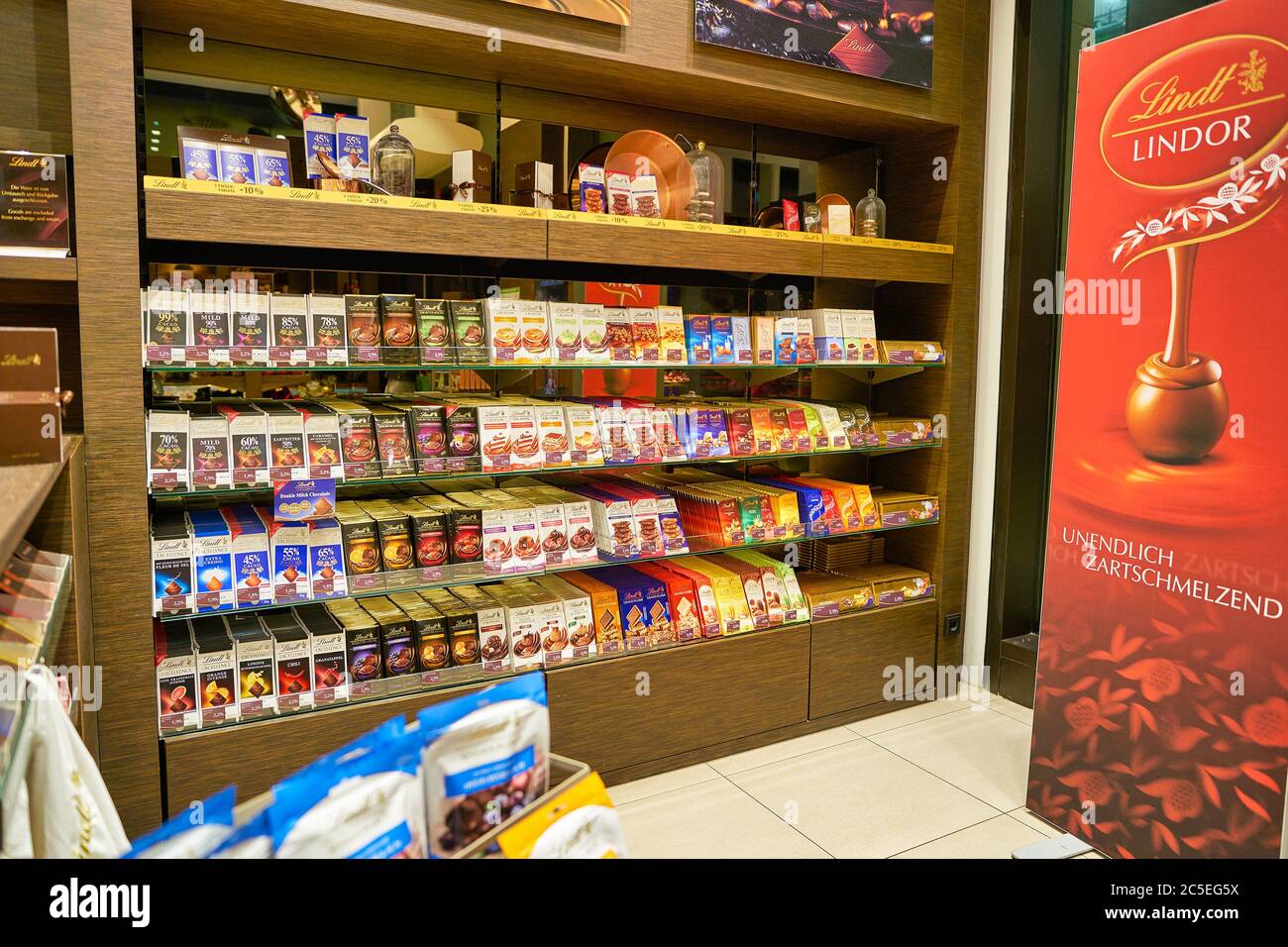 BERLIN, GERMANY - CIRCA SEPTEMBER, 2019: interior shot at Lindt store ...