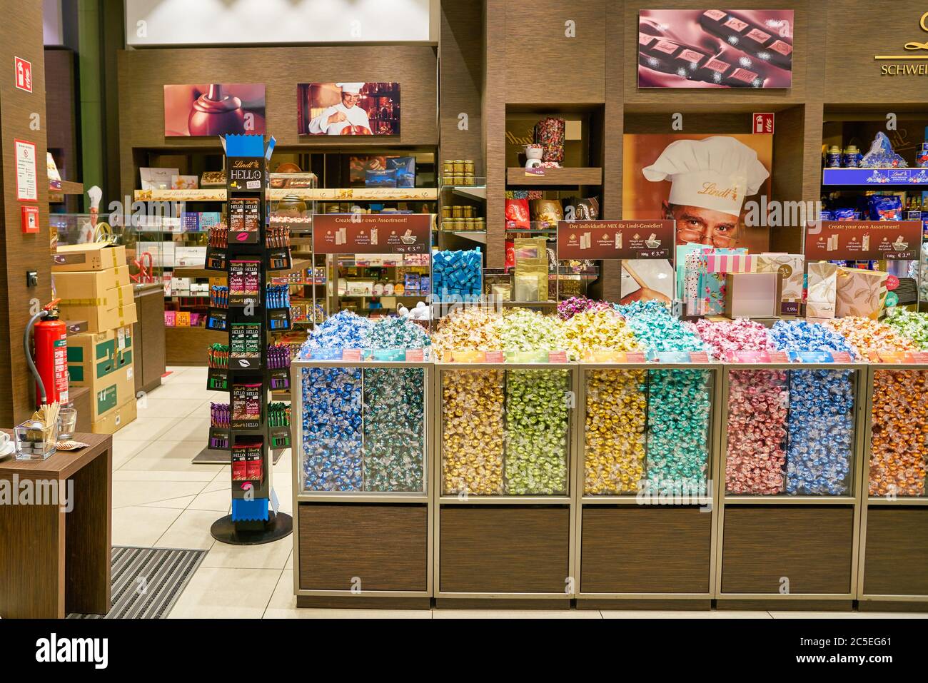 BERLIN, GERMANY - CIRCA SEPTEMBER, 2019: interior shot at Lindt store ...