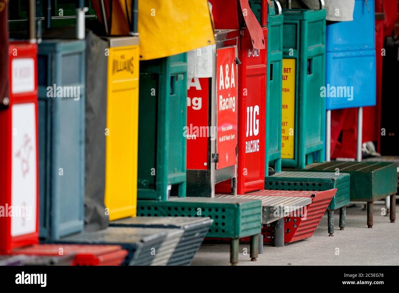 The bookmakers stands sit idle as racing is held behind closed doors at ...