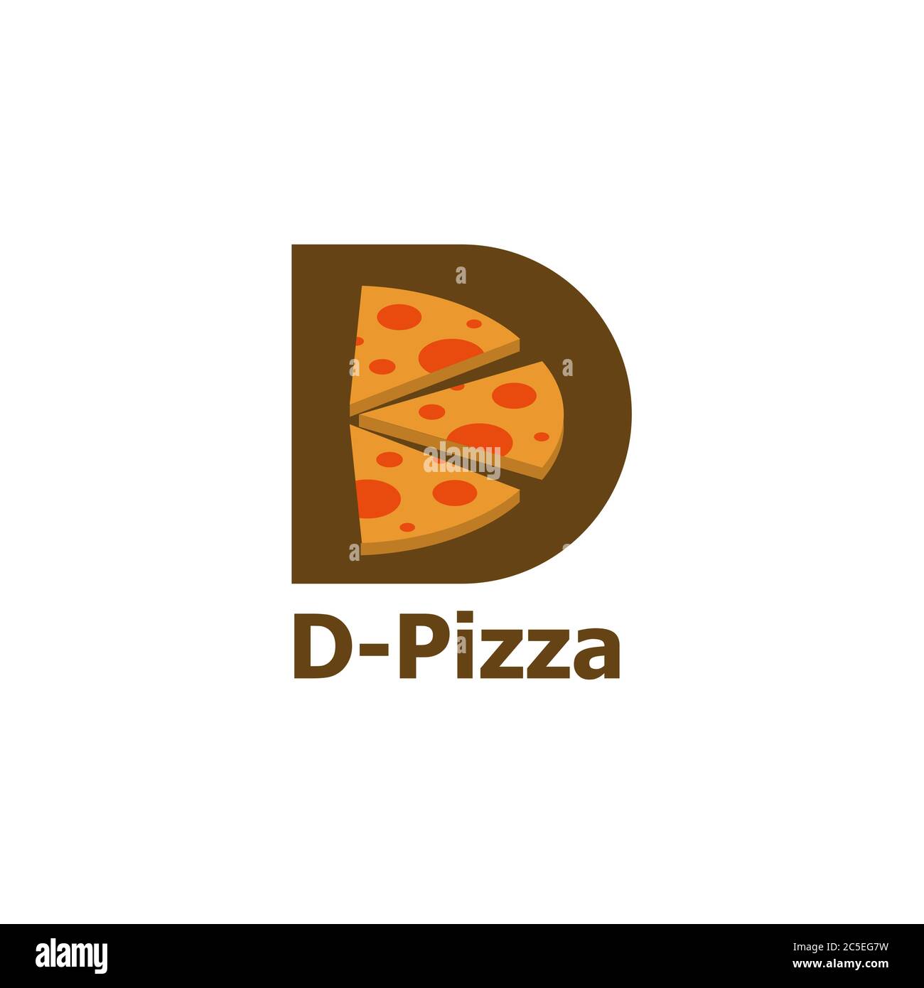Letter D, pizza logo design concept, isolated on white background Stock ...