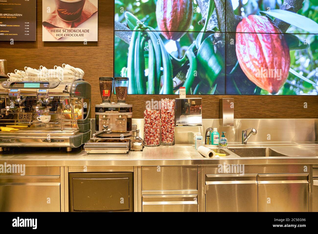 BERLIN, GERMANY - CIRCA SEPTEMBER, 2019: interior shot at Lindt store ...