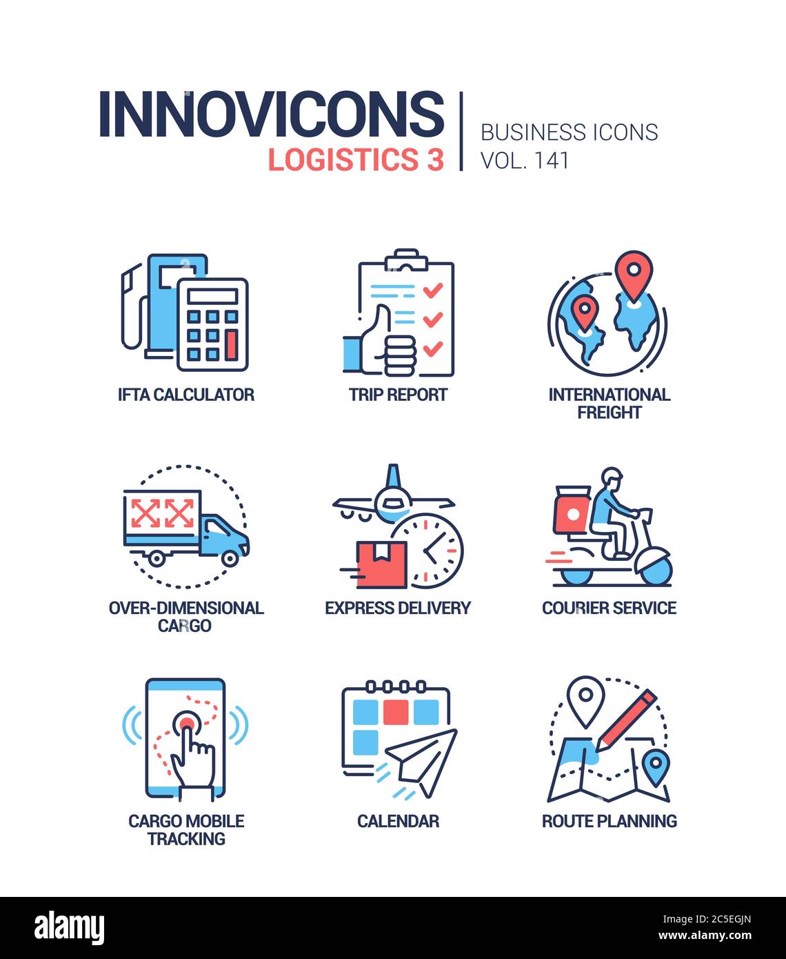 Logistics service linear icons Stock Vector Images - Alamy