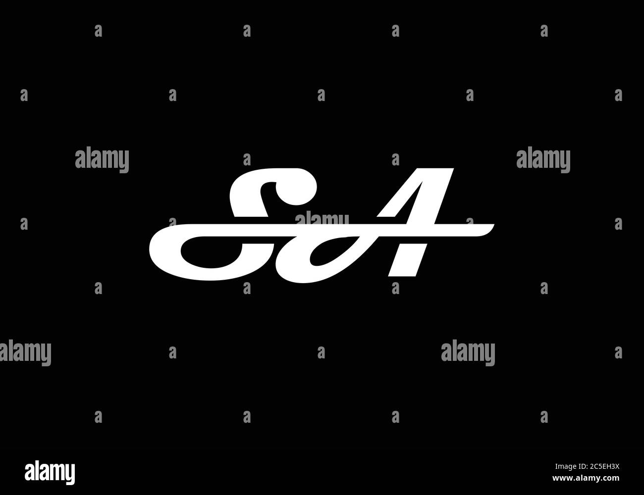 Initial Monogram Letter S A Logo Design Vector Template. S A Letter ...