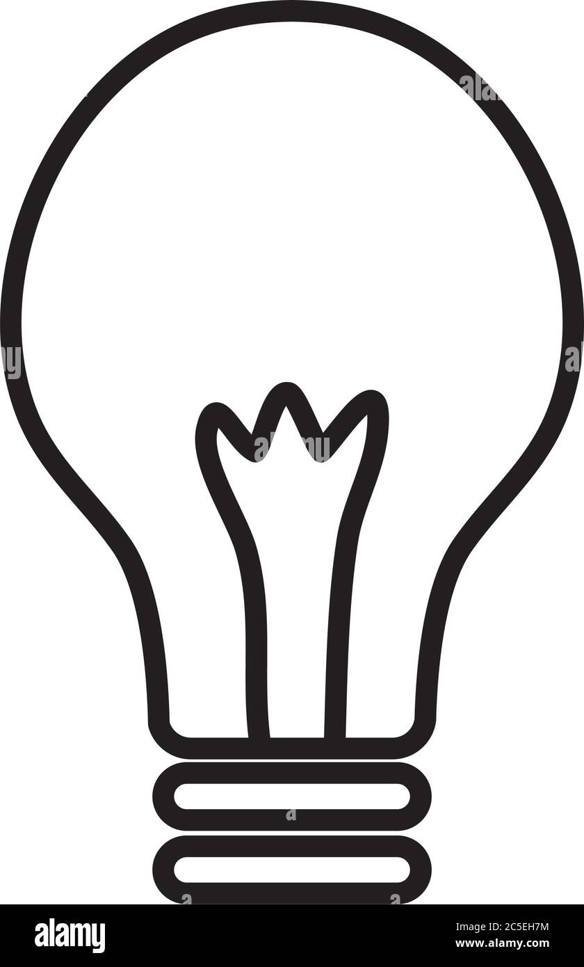 simple light bulb icon over white background, line style, vector ...