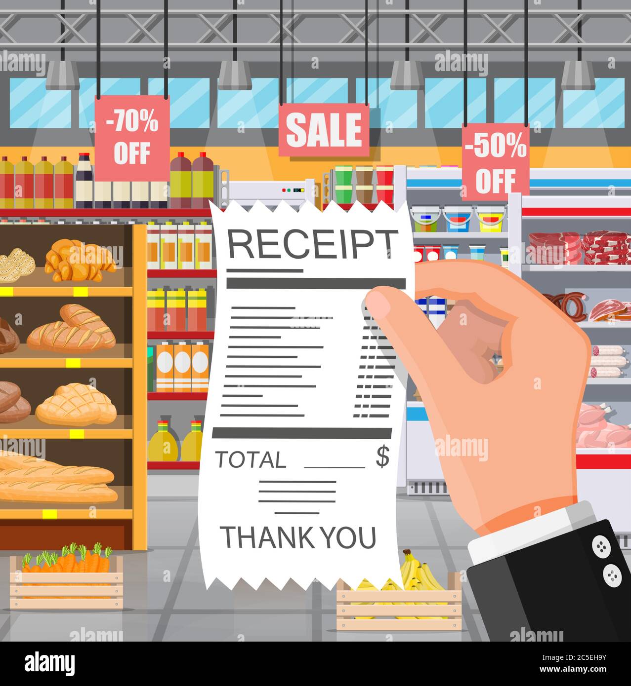 Grocery Receipt Clipart