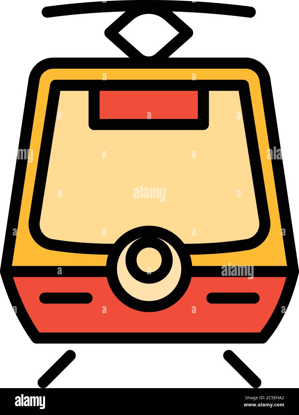 City tram car icon. Outline city tram car vector icon for web design ...